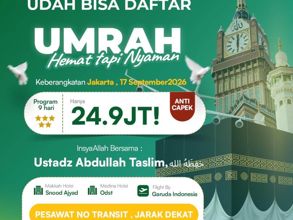 Umroh Hemat Tapi Nyaman (17 September 2026)